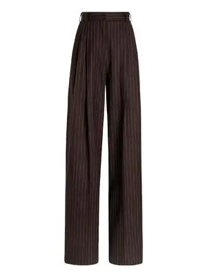 Dolce & Gabbana Pinstripe Wool Trousers Black