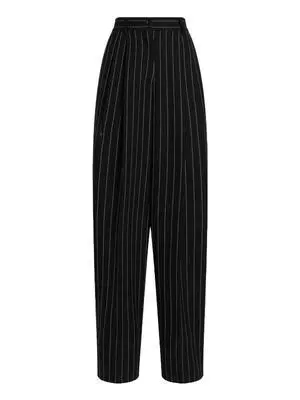 Dolce & Gabbana Pinstripe Virgin Wool Trousers - Black