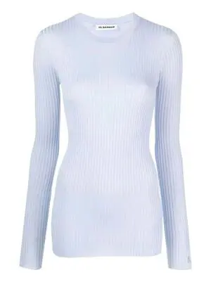 JIL SANDER Crew-neck Ribbed-knit Sweatshirt