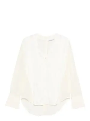 Victoria Beckham Cuff Detail Blouse - White