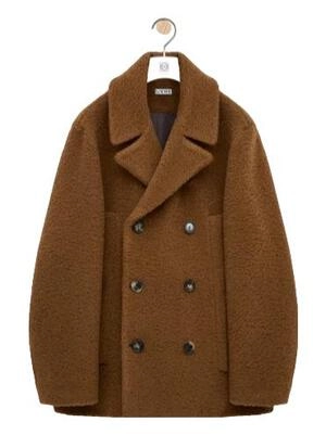 LOEWE Peacoat In Wool And Mohair Blend