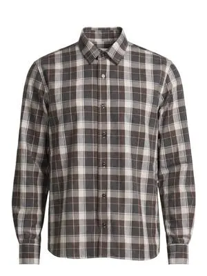Peserico Long-sleeved Plaid Shirt - Black