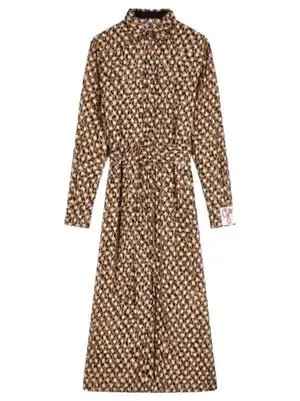 GOLDEN GOOSE Leopard Print Midi Dress - Brown