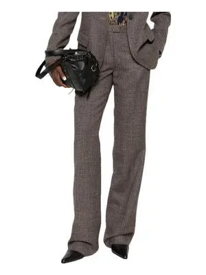 Etro Check Straight-leg Trousers Black