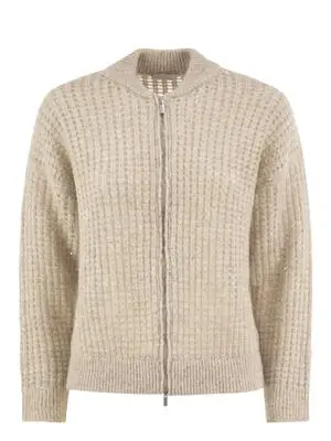 Peserico Peserico Zip Waffle Knit Cardigan No