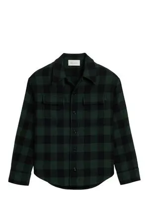 AMI Paris Wide Checkered Overshirt - Black