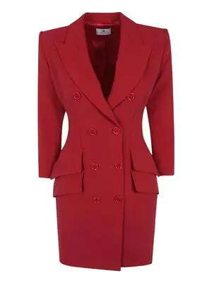 Elisabetta Franchi Double-breasted Coat Dress - Red