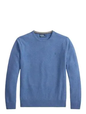 Polo Ralph Lauren Logo Embroidered Crewneck Knit Jumper - Blue