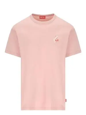 DIESEL® Logo Printed Crewneck T-shirt - Pink