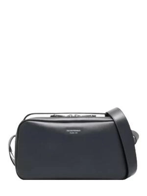 Emporio Armani Logo-stamp Leather Shoulder Bag - Black