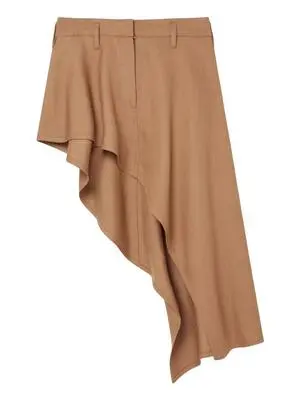 Stella McCartney Asymmetric Draped Skirt Brown
