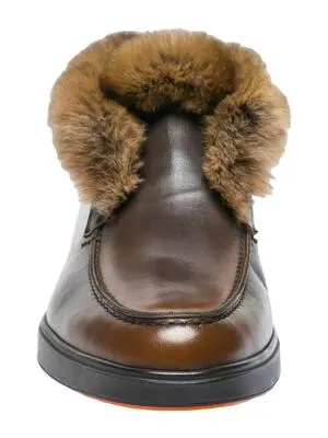 Santoni Fleece Ankle Boots - Brown
