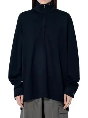 RIER Long-sleeved Half-zip Top - Black