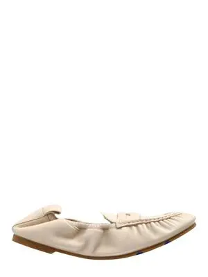 Burberry Burberry Logo Plaque Ruched Ballet Flats Light Brown