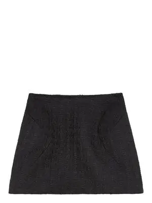 ALEXANDER MCQUEEN Women's Light Tweed Mini Skirt In Black
