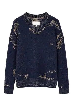 MAISON MARGIELA Acid Knit Sweater Navy/light Brown