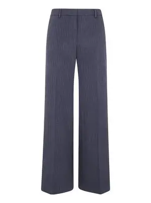Seventy Pinstriped Tailored Trousers - Dark Gray