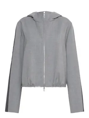 Sportmax Spxlepre Zipped Hooded Jacket - Medium Gray