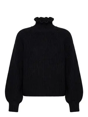 MAX MARA Max Mara Pontile Ruffled Turtleneck Knitted Jumper