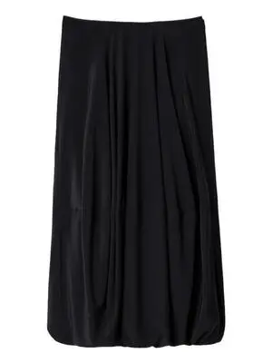 LEMAIRE Balloon Skirt In Silk Crepe De Chine Black