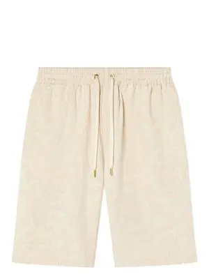 Versace Barocco Silhouette-jacquard Drawstring Shorts - Nude
