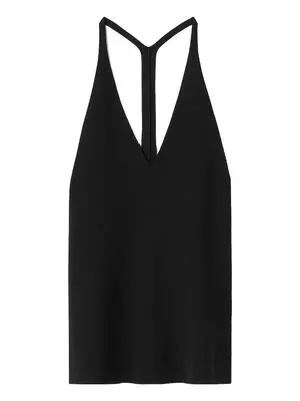 TOTEME V-neck Straight Hem Knitted Top - Black
