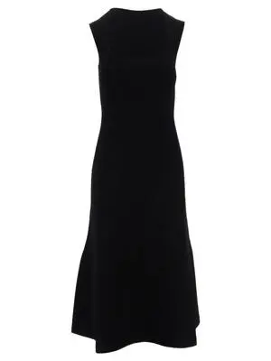 Stella McCartney Stella McCartney Square-Neck Flared Midi Dress Black