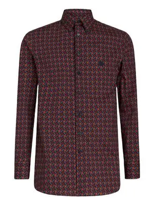 Etro TIE PRINT SHIRT WITH LOGO Black