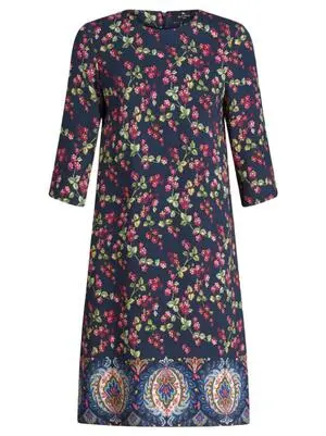 Etro Graphic Print Round Neck Midi Dress - Black