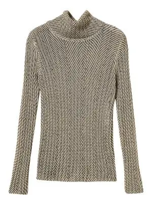 TWINSET Chevron High Neck Knitted Sweater - No