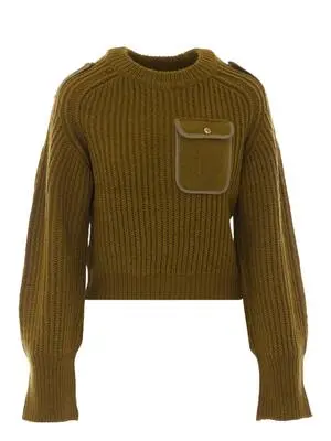 Pinko Chest Pocket Ribbed Sweater - Green