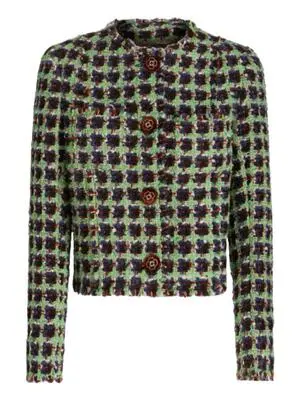 ETRO BOUCLÉ JACKET WITH FLORAL BUTTONS