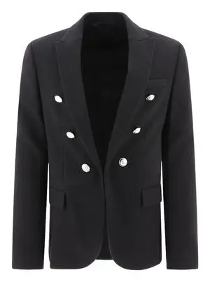 Balmain Double-breasted Flannel Blazer - Black