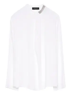 FABIANA FILIPPI Fabiana Filippi Long Sleeved Embellished Neck Blouse