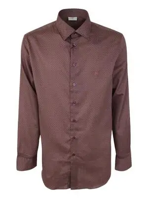 Etro Logo Embroidered Long Sleeved Shirt - Red