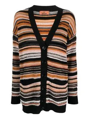 Missoni Striped Crochet-knit Cardigan - Black