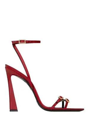 Saint Laurent Nuit Ankle Strap Sandals - Red