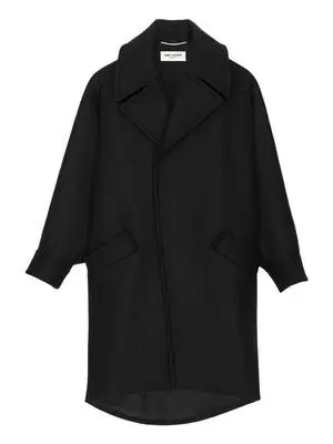 Saint Laurent Oversized Coat In Wool - Black