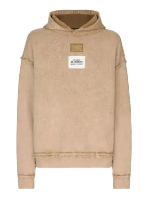 Dolce & Gabbana Dolce Gabbana Logo Plaque Hoodie - Nude
