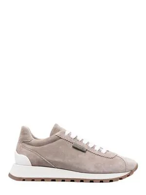 Brunello Cucinelli Low-top Suede Sneakers - Nude