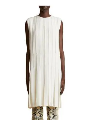 Khaite The Blaz Pleated Silk Minidress - White