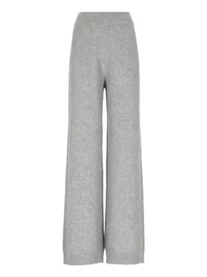 Fabiana Filippi Sequin-embellished Wide-leg Knitted Trousers - Gray