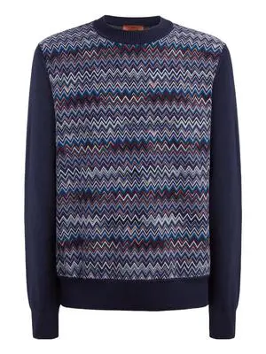 Missoni Zigzag-woven Jumper - Blue