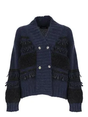 Fabiana Filippi Long-sleeved V-neck Knitted Cardigan - Black