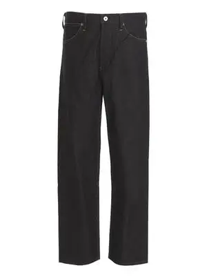 JIL SANDER Logo Patch Straight Leg Jeans - Black