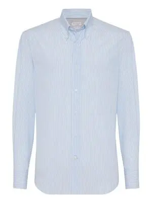 BRUNELLO CUCINELLI Brunello Cucinelli Pinstriped Long-Sleeved Shirt