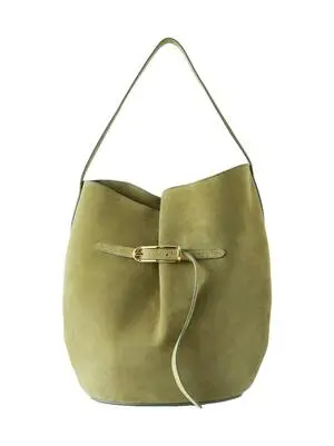 LIFFNER Belted Bucket Suede Shoulder Bag - Green