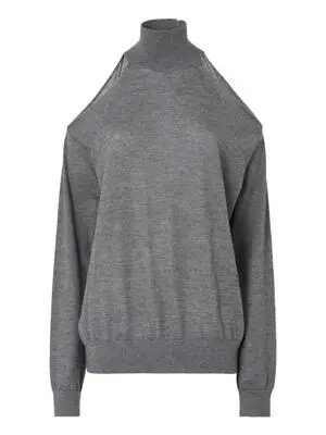 FENDI Grey Mélange Cashmere Jumper