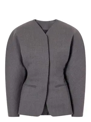 Jacquemus La Veste Ovalo Drill Blazer - Dark Gray