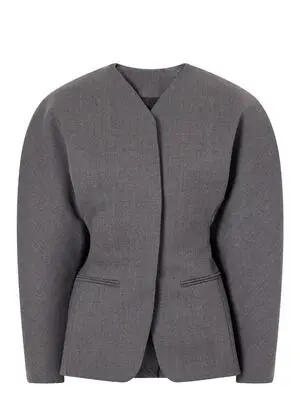 Jacquemus La Veste Ovalo Drill Blazer Gray